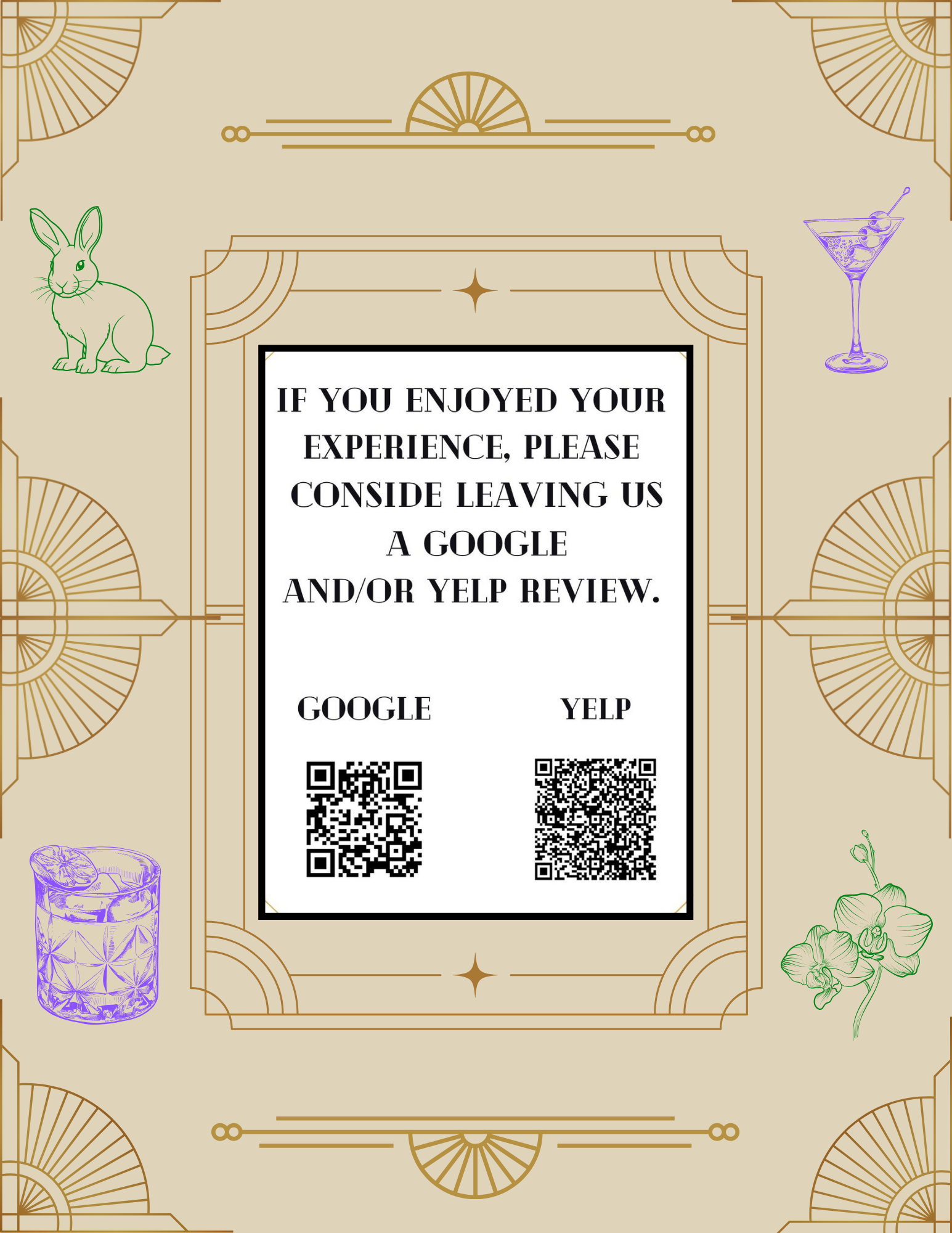 Menu - White Rabbit Cocktail Parlor